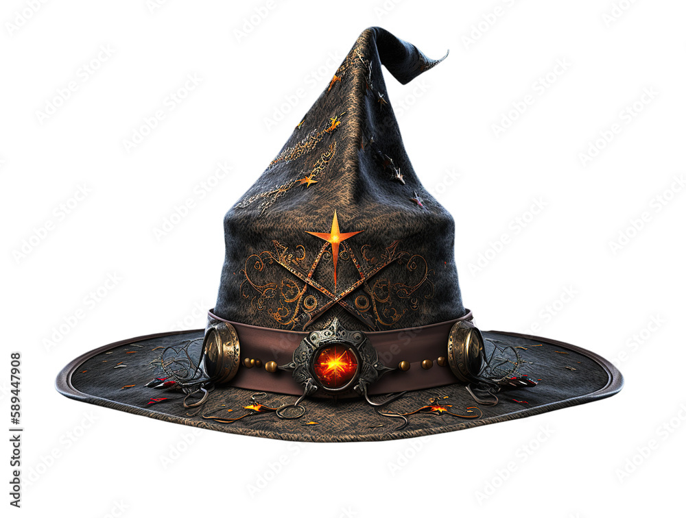Magic witch hat. Ai. wizard cap Stock Illustration | Adobe Stock