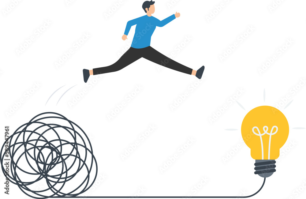 Simplifying ideas to find solutions, thinking process or creativity to ...