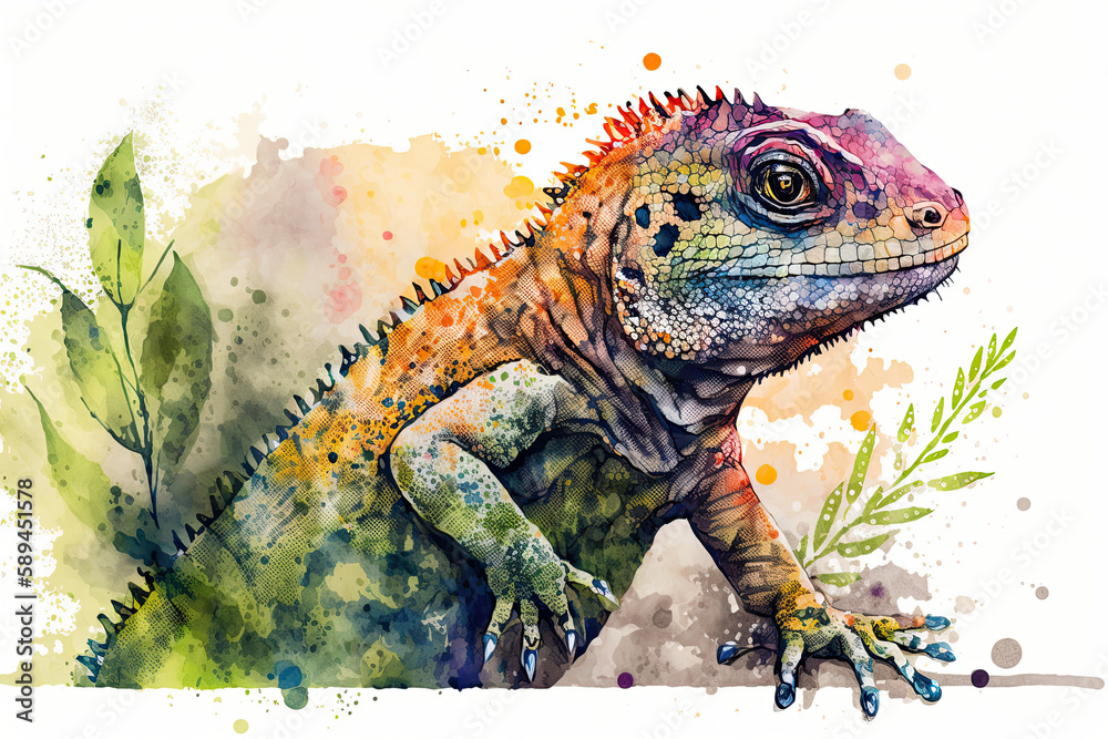 Watercolor Lizard Clipart, The Enchanting World of Watercolor Lizards ...
