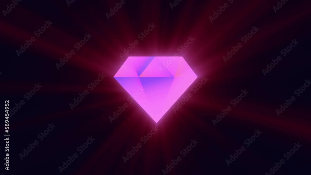 Brilliant diamond jewel with magic shine seamless loop. Wealth elite ...