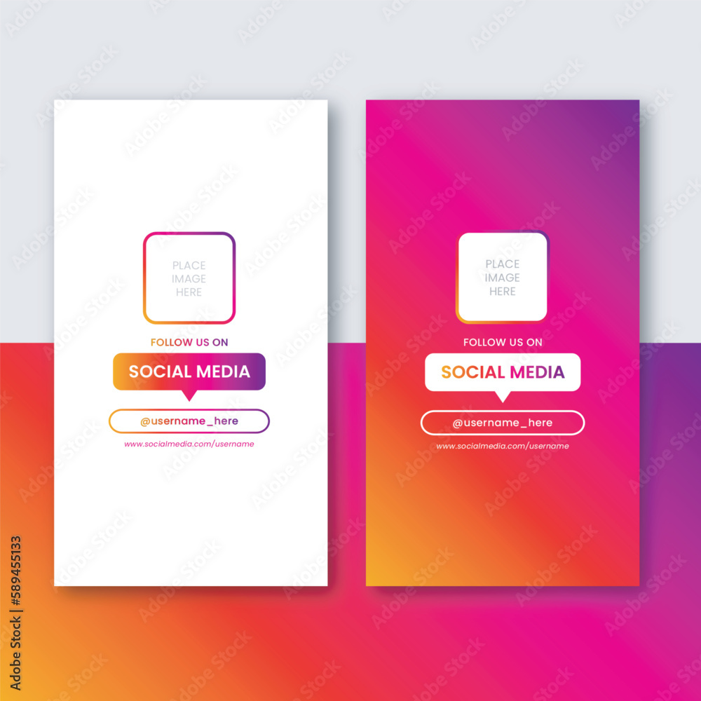 stories template Follow me on instagram set design template vector ...