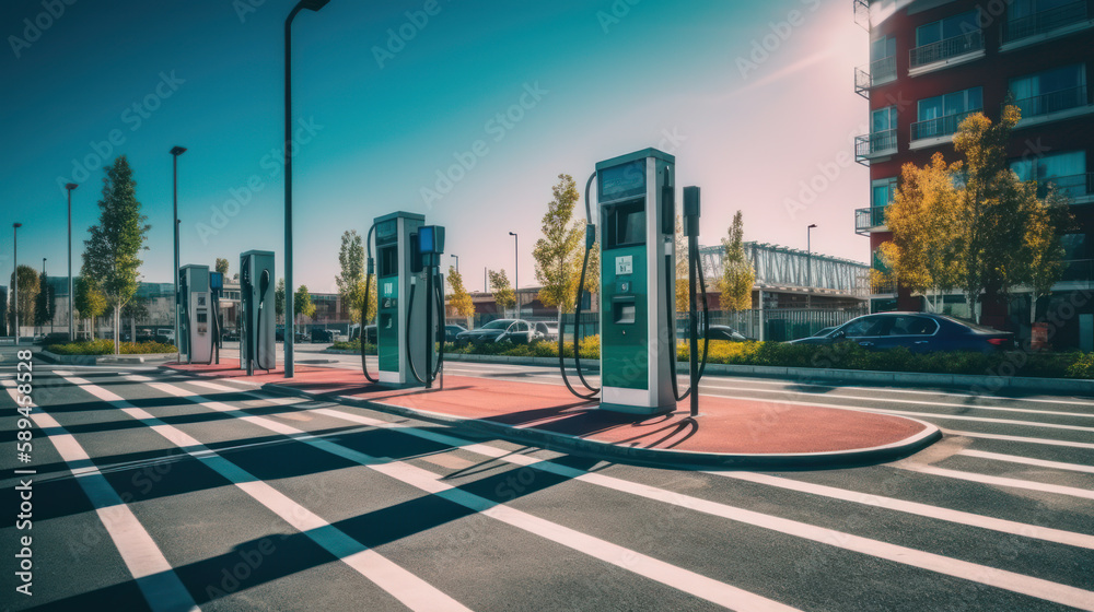 Eco-Friendly Mobility Hub: Electric Vehicle Charging Station, Solar ...