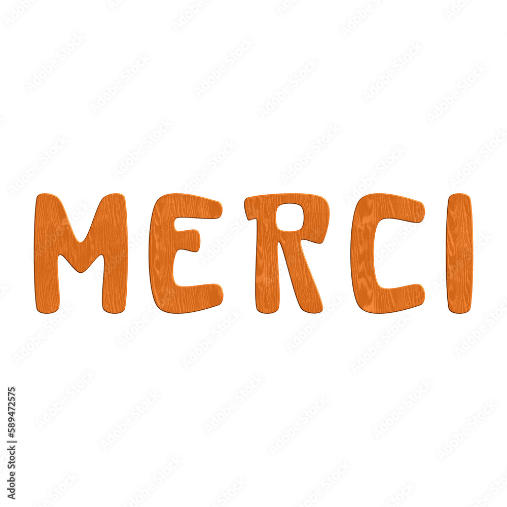 Le mot merci écrit en lettres de bois sur fond transparent Stock ...