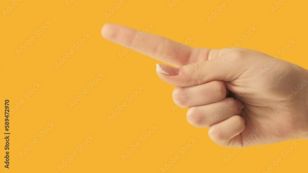 Vertical video. No sign. Restriction gesture. Female hand showing ...