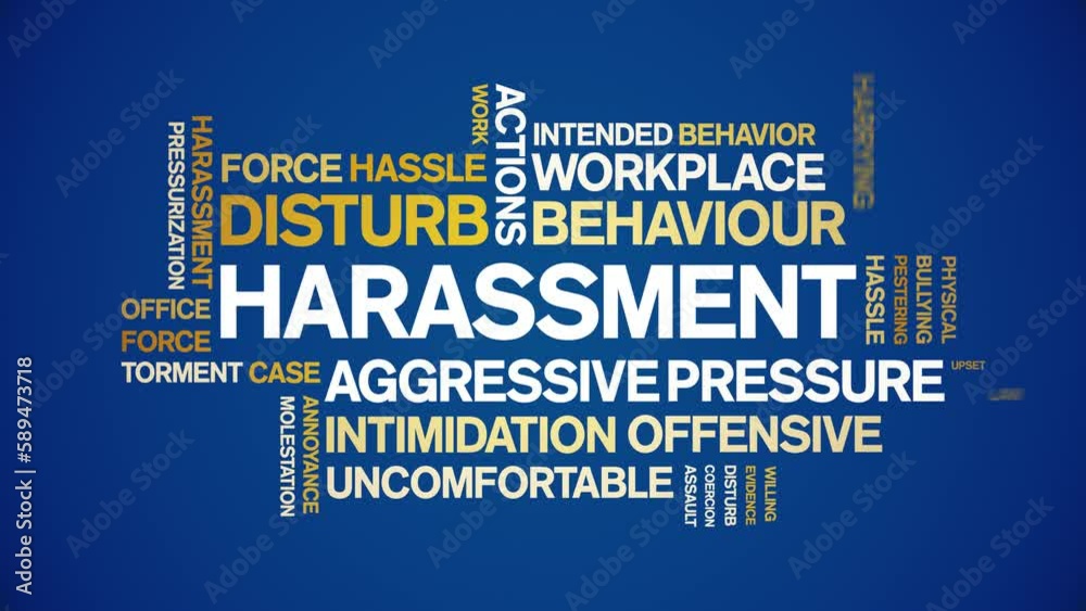 Harassment animated tag word cloud;text design animation kinetic ...