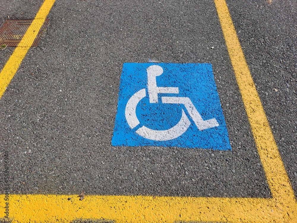 Handicap parking lot, Designated parking for people with disabilities ...
