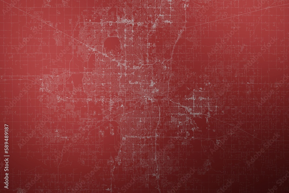 Map of the streets of Oklahoma City (Oklahoma, USA) made with white ...