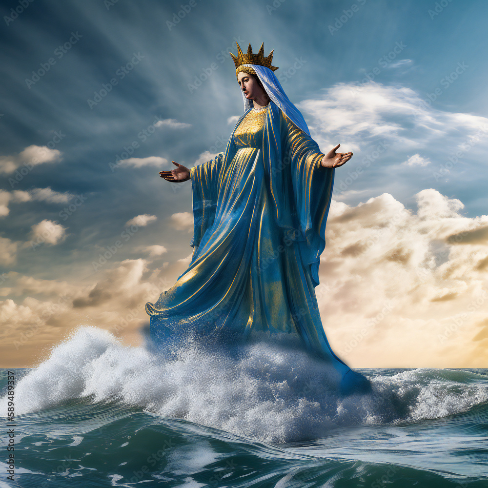 Mary mother of Jesus the protector of sailors, Virgin Mary rising from ...
