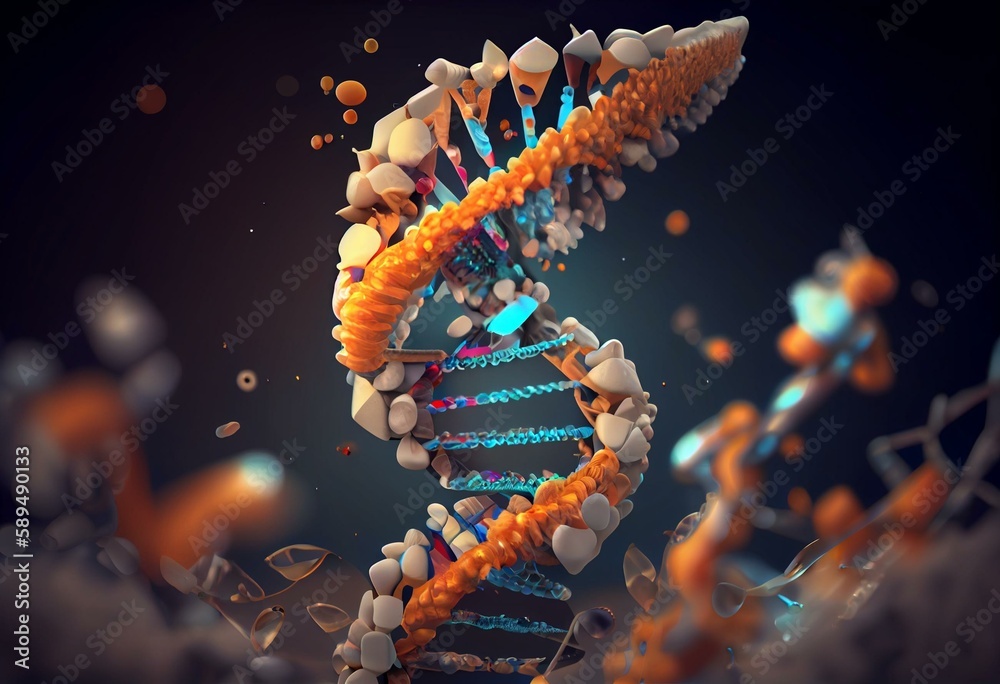 DNA gene editing with CRISPR-Cas9 technology, DNA mutation, DNA ...