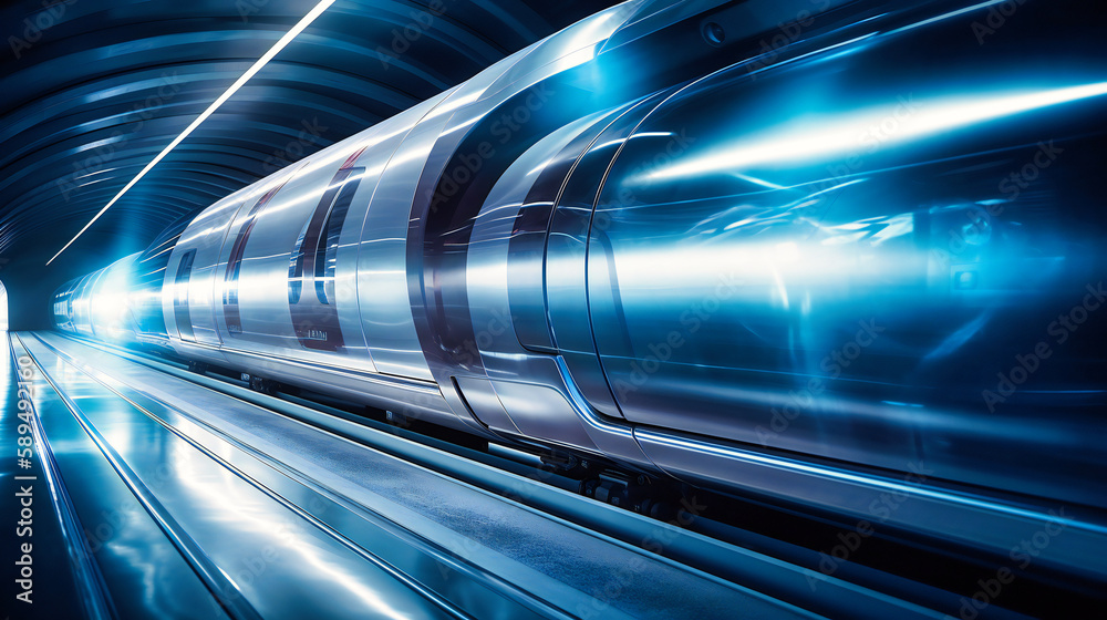 The futuristic high speed train boasts sleek aerodynamic design and ...