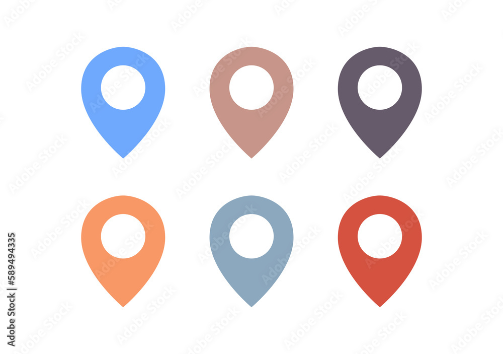 Colorful checkpoint icon and location, navigation symbol flat ...