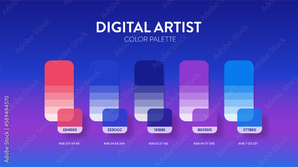 Color palette in Digital Artist colour theme collections. Color ...