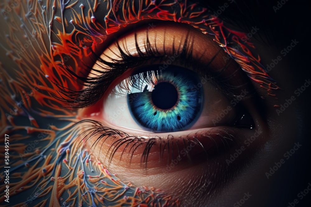 digital eye wave lines background, offering an entrancing and ...