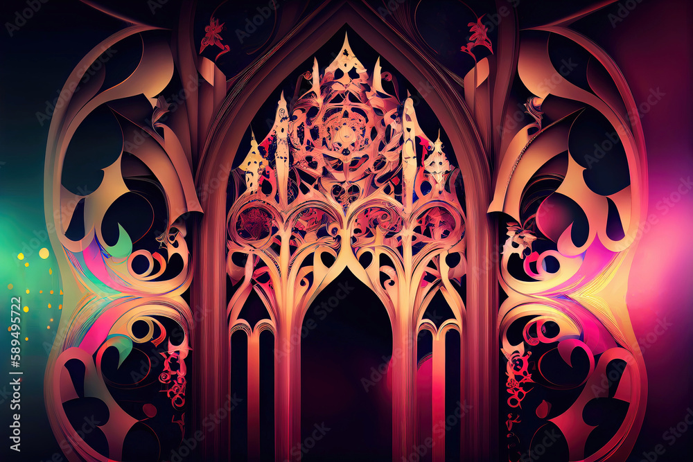 Abstract gothic architecture as wallpaper background (Generative AI ...