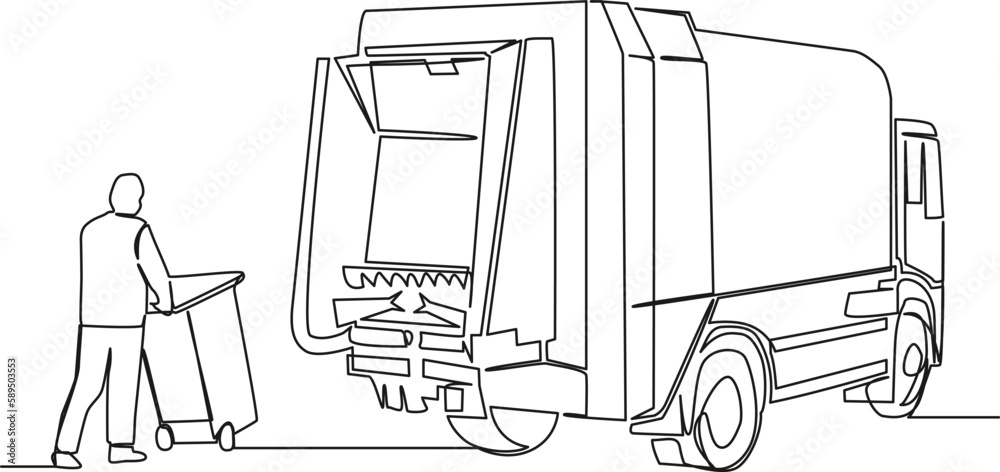 Garbage Collector Clipart Black And White