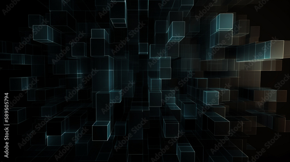Dark squares abstract background diagrammatic drawin Generative AI ...