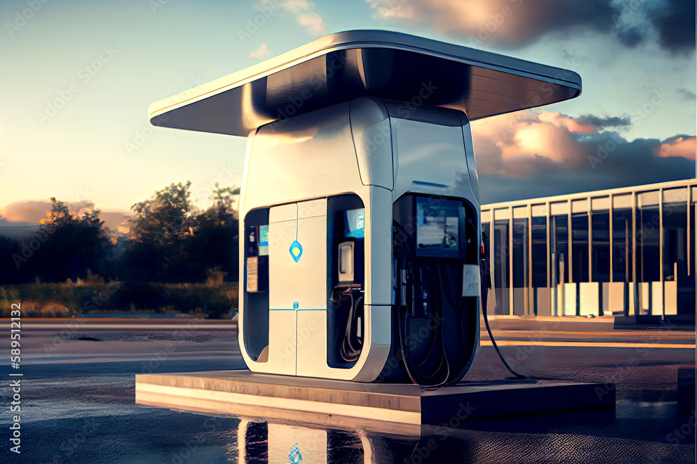 In the heart of an open, sun-drenched landscape, a sleek and modern ...