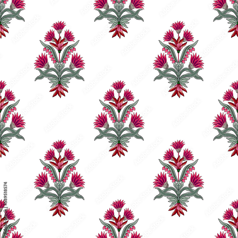 Digital Textile Design and Beautiful ethnic and Mughal art Pattern and ...
