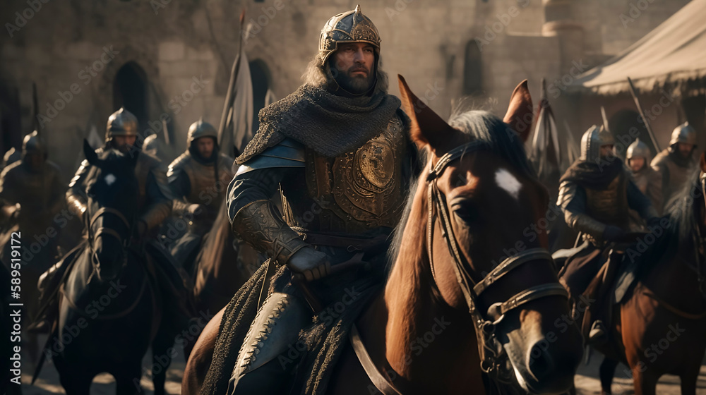 Abstract art. Colorful painting art of King David on horseback ...