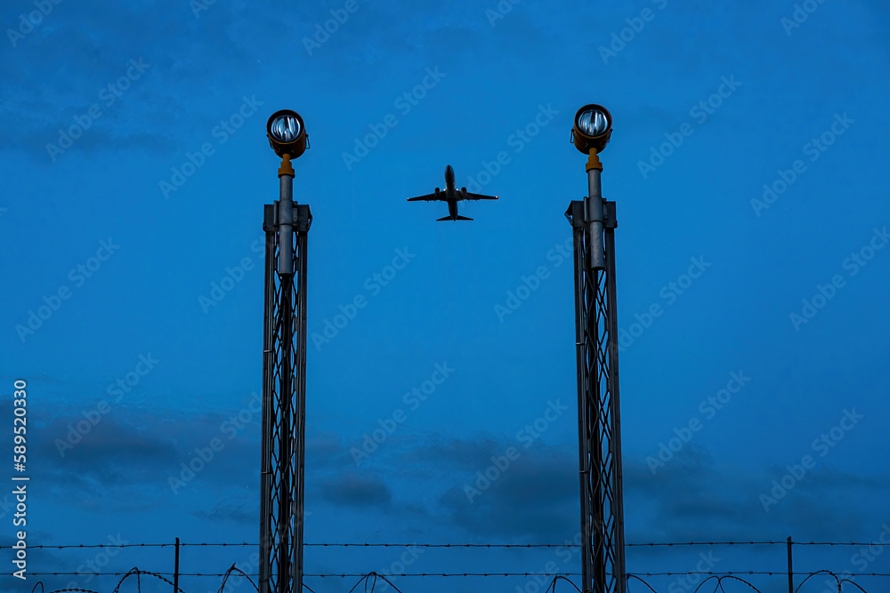Copenhagen, Denmark A passenger jet airplane takes off at Kastrup ...