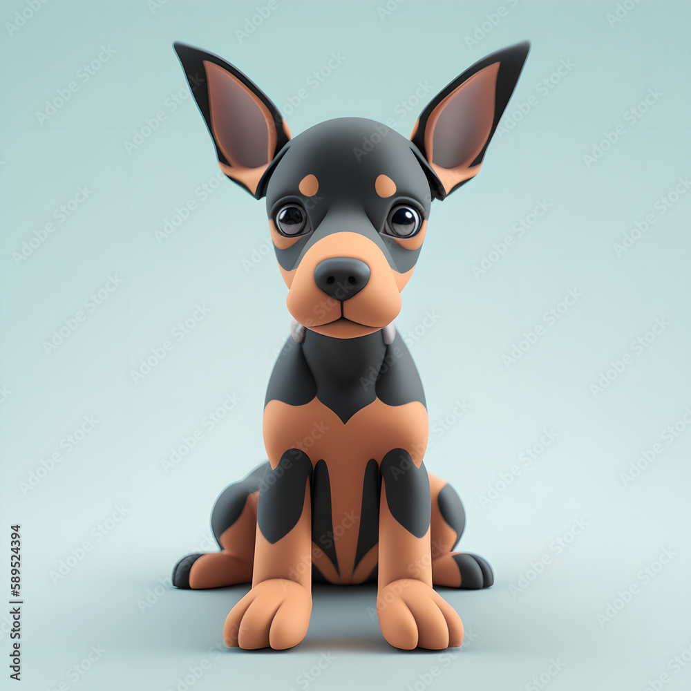 Cartoon character doberman puppy Stock Illustration | Adobe Stock