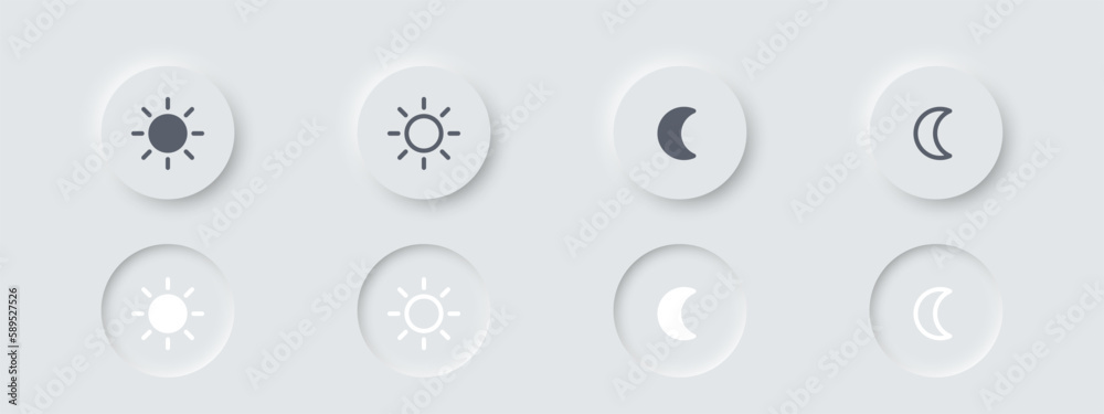 AM and PM symbol button, neumorphism style illustration Stock Vector ...