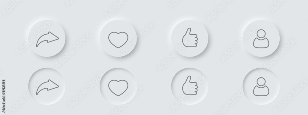 Set Of Social Media Icons Buttons Illustration Stock Vector Adobe Stock