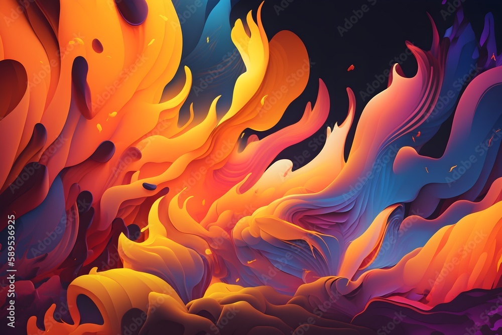 bright Abstract watercolor drawing on a paper image. colorful vibrant ...