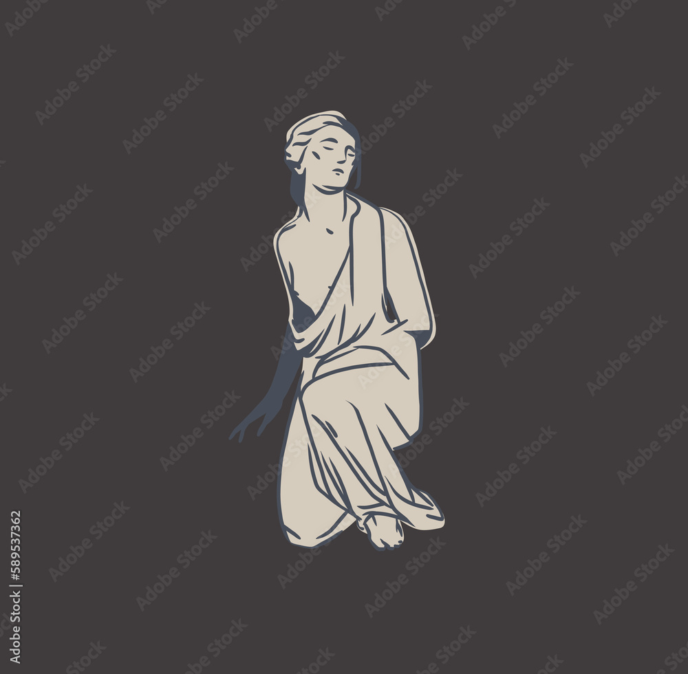 Hand drawn vector abstract outline,graphic,line art greek ancient ...