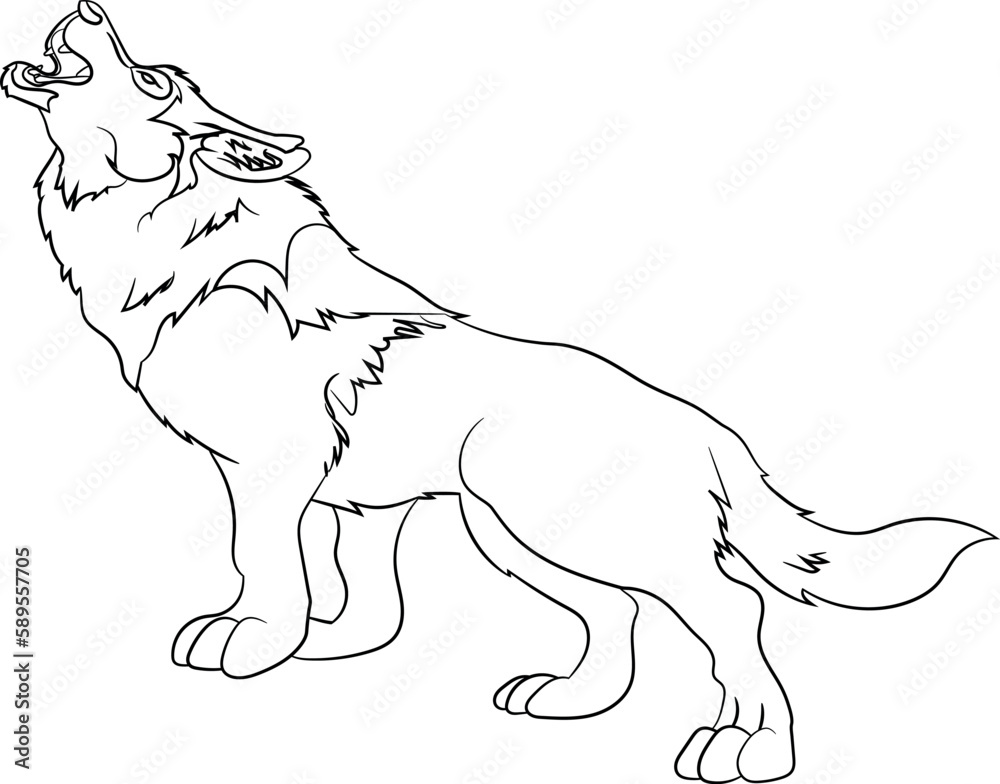Vector howling cartoon werewolf clip art. vector illustration with ...