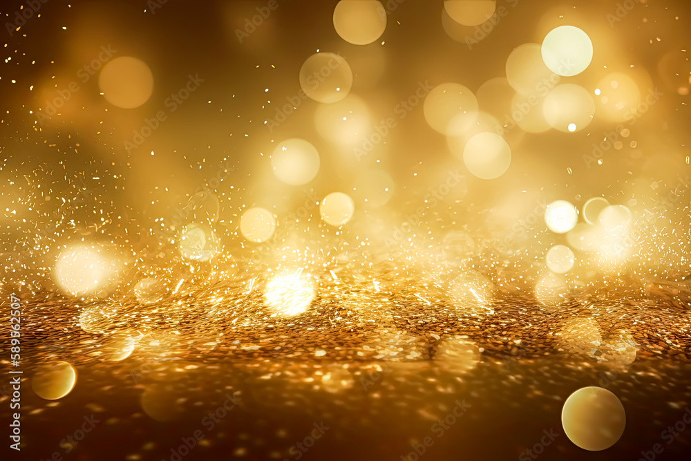 Golden twinkle background. Generative Ai. Stock Illustration | Adobe Stock
