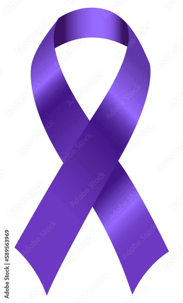 The purple awareness ribbon symbolizes various causes such as domestic ...