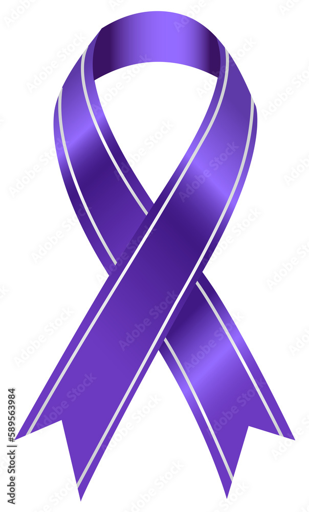 The purple awareness ribbon symbolizes various causes such as domestic ...