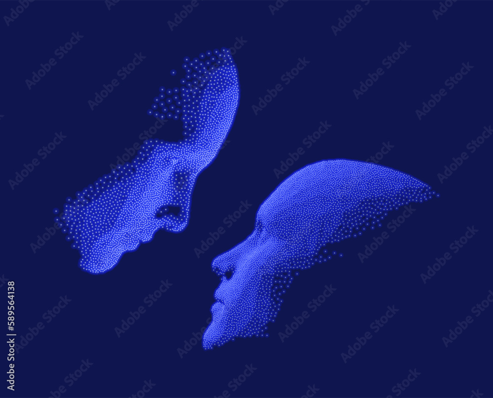 Dialogue, contact, conversational exchange between two individuals ...