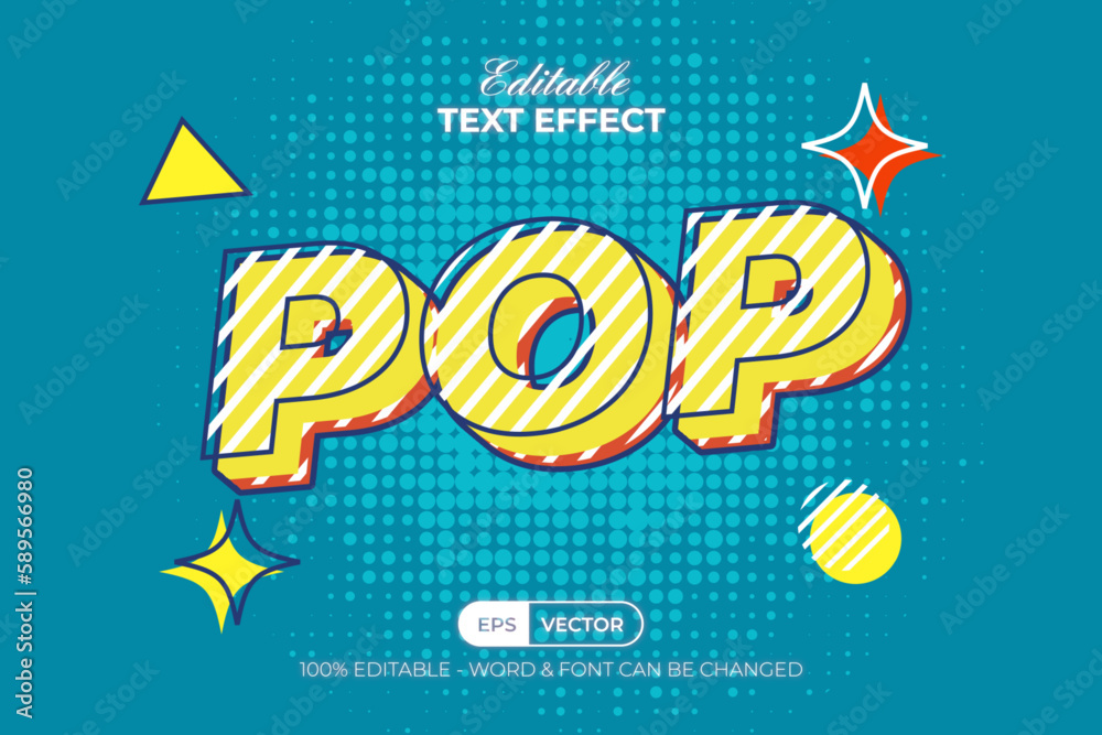 Pop Text Effect Style. Editable Text Effect. Stock Vector | Adobe Stock