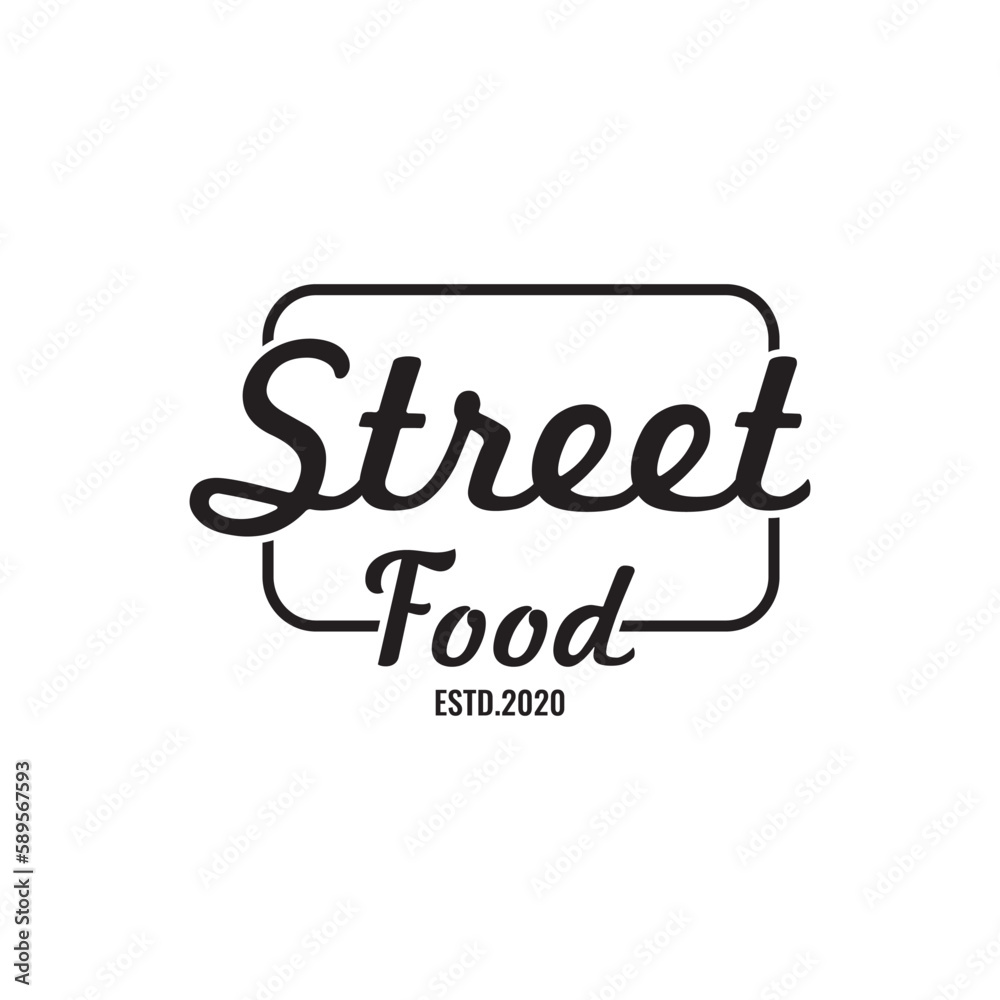 Street Food handwriting Template design isolated background for ...