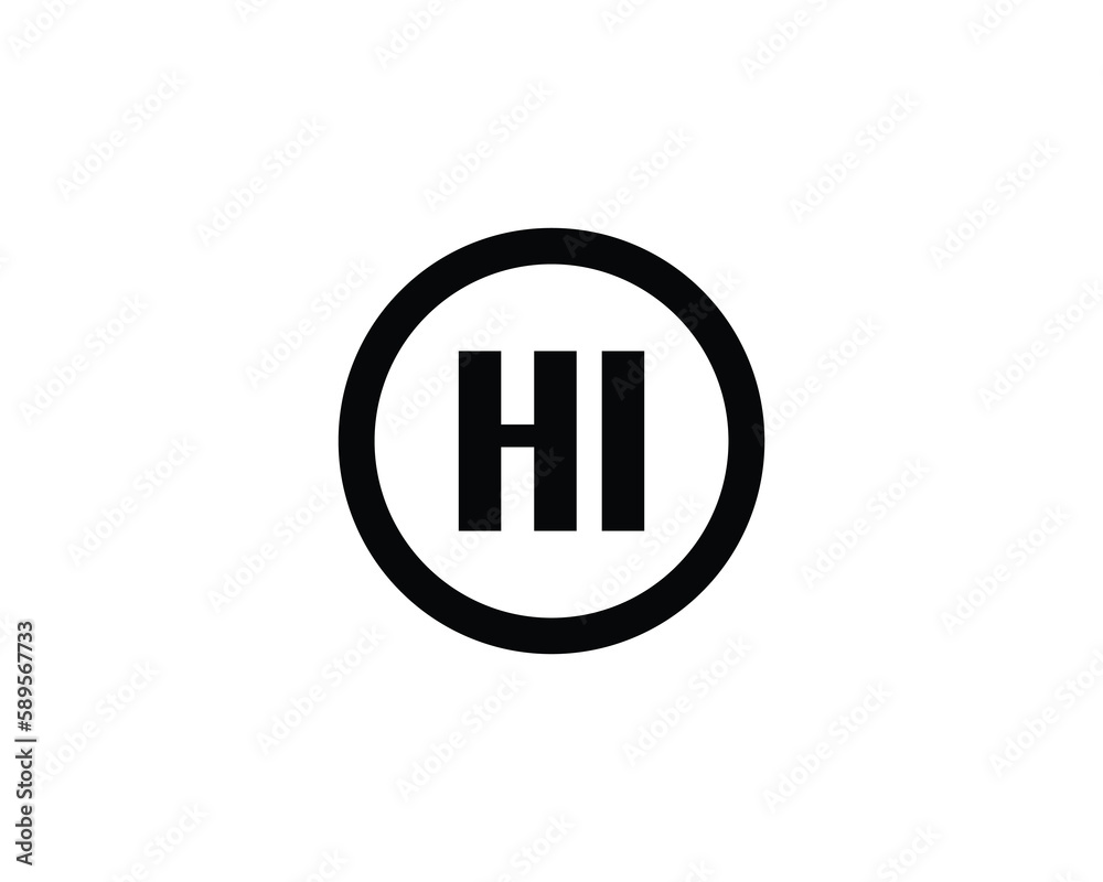 HI logo design vector template Stock Vector | Adobe Stock