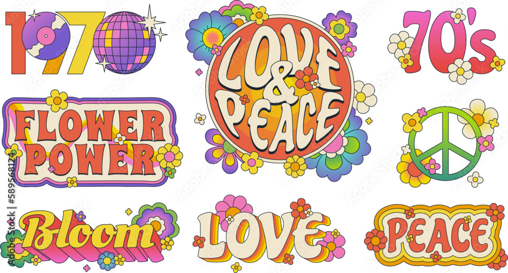 Retro 70s slogan with daisy flowers, inspirational quotes with floral ...