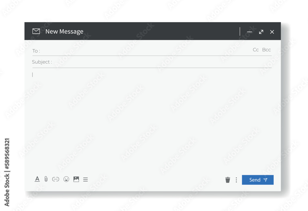 Blank email template isolated on white background. Email flat design ...