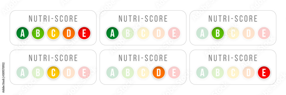 Vetor de Nutri score system for health care label vector illustration ...