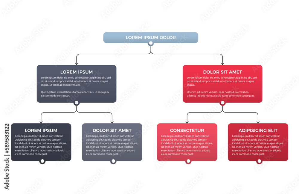 Flowchart with 2 elements, diagram template Stock Vector | Adobe Stock