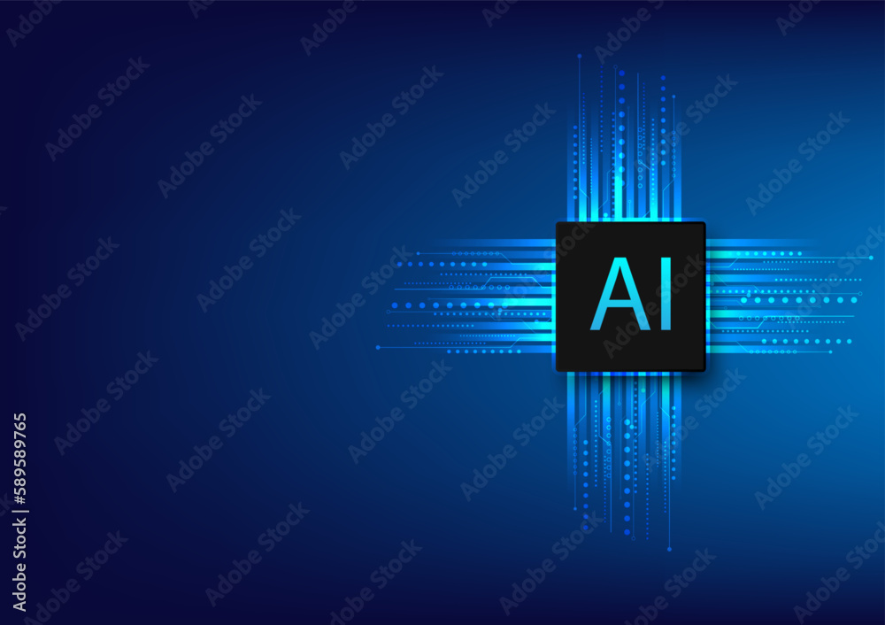 Vecteur Stock AI chipset with circuit. Chat with ai. Artificial ...