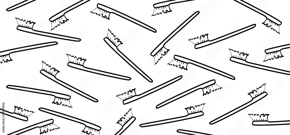 Toothbrush. Cartoon healthy, tooth with gums. Molar pattern. Vector ...