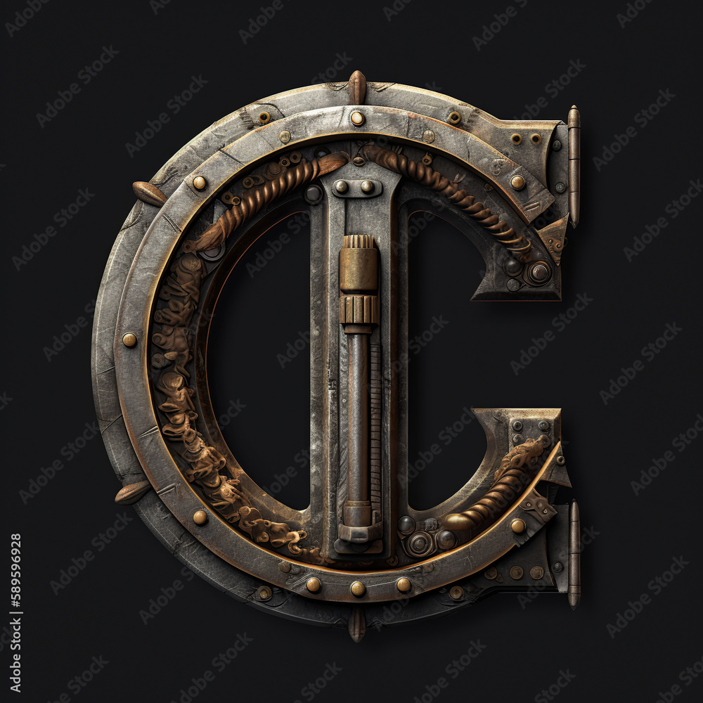 gun, steampunk, alphabet, a, b, c d, f, g, h, j, k, l, m, n, p, q, r, s ...