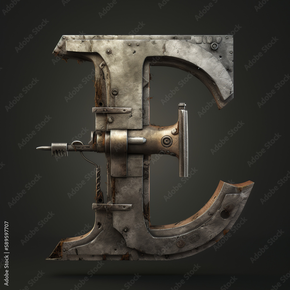gun, steampunk, alphabet, a, b, c d, f, g, h, j, k, l, m, n, p, q, r, s ...
