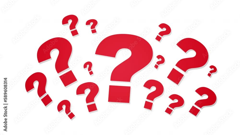Question marks animated on white background Stock Video | Adobe Stock