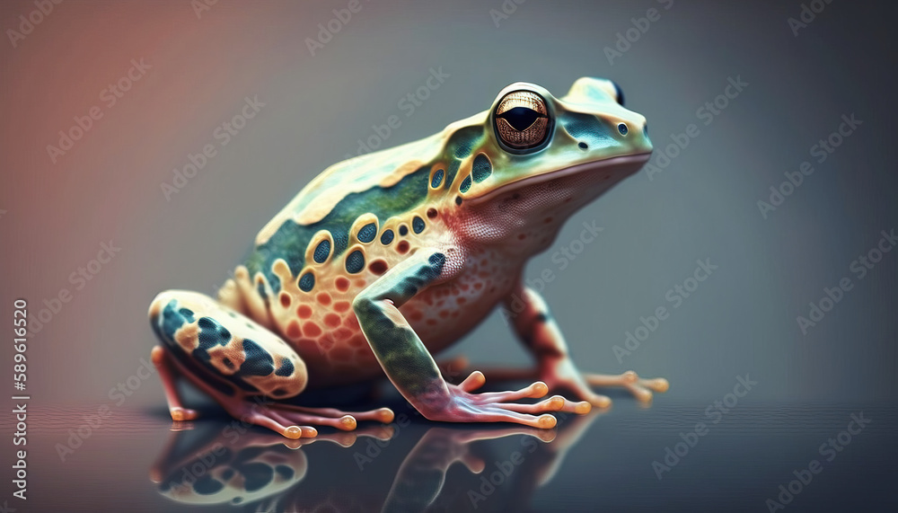 Frog abstract wallpaper. Soft background with toad in Pastel colors ...