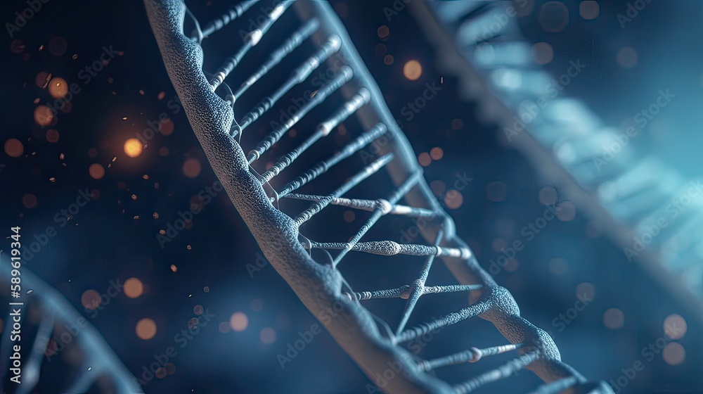 Molecule of DNA, double helix, 3D illustration. Genetic mutation and ...