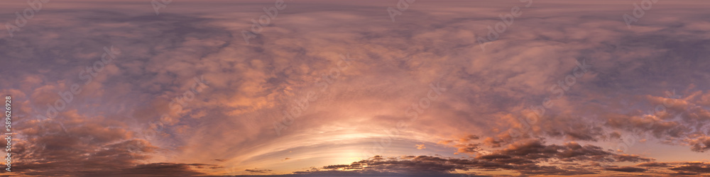 evening dark pink orange blue sky hdri 360 panorama with awesome clouds ...