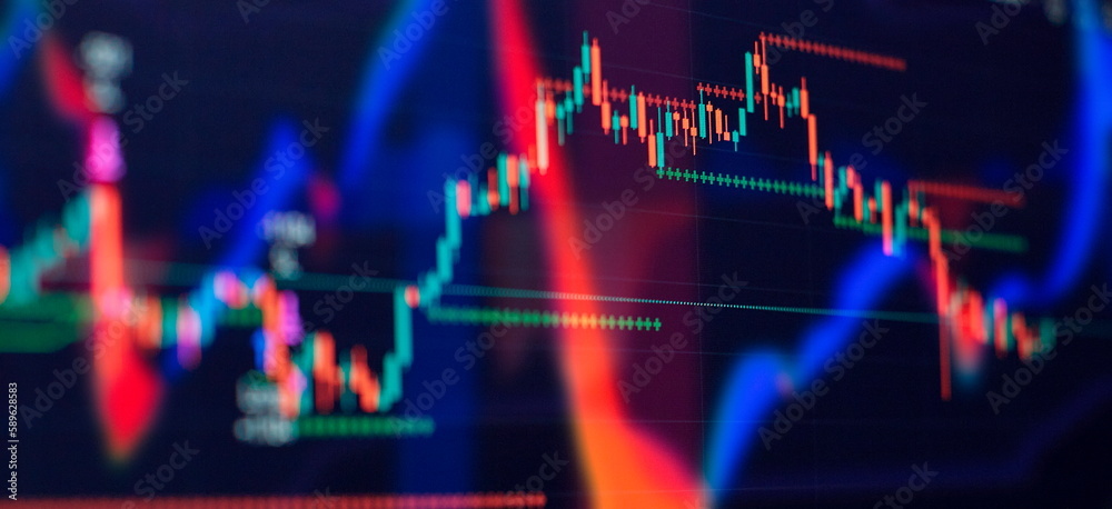 Stock trading, crypto currency background.Charts of financial ...